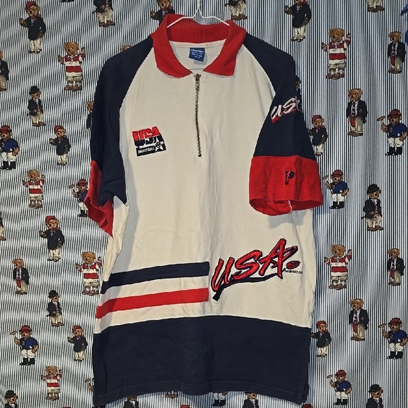 Pro Player | Shirts | Rare Vintage 9s Usa Dream Team Polo Shirt Pro ...